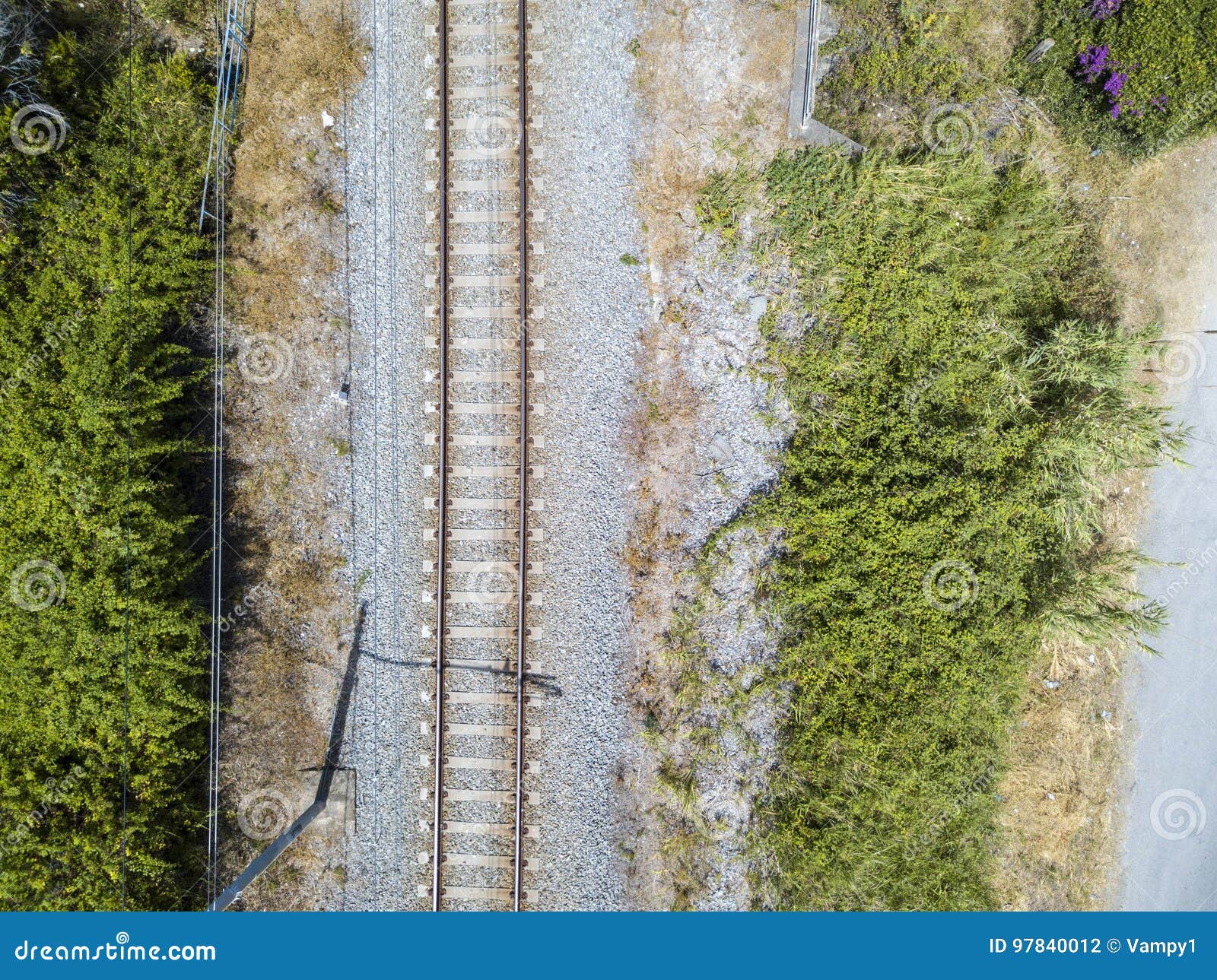 Aerial view train tracks stock photo. Image of train - 97840012