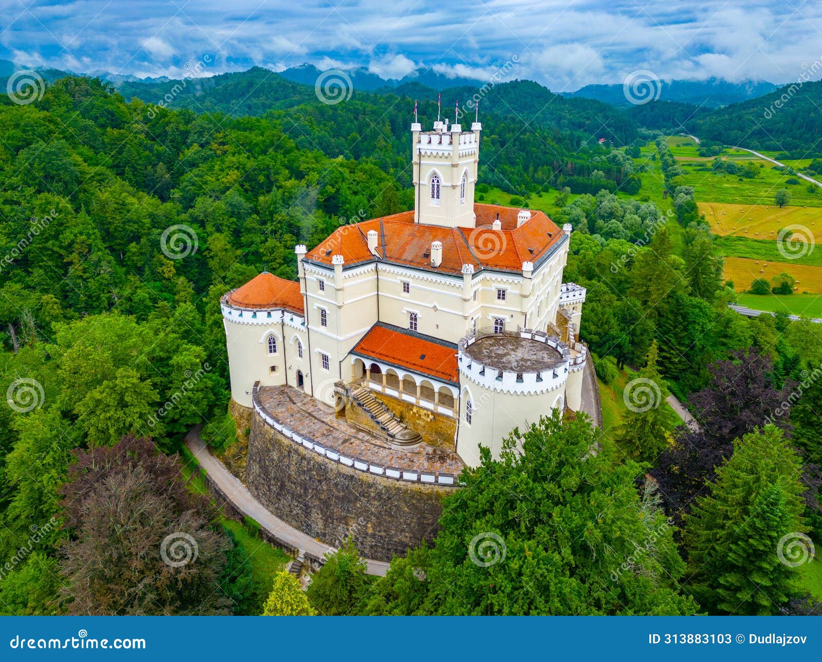 Aerial View of Trakoscan Castle in Croatia Stock Image - Image of house ...
