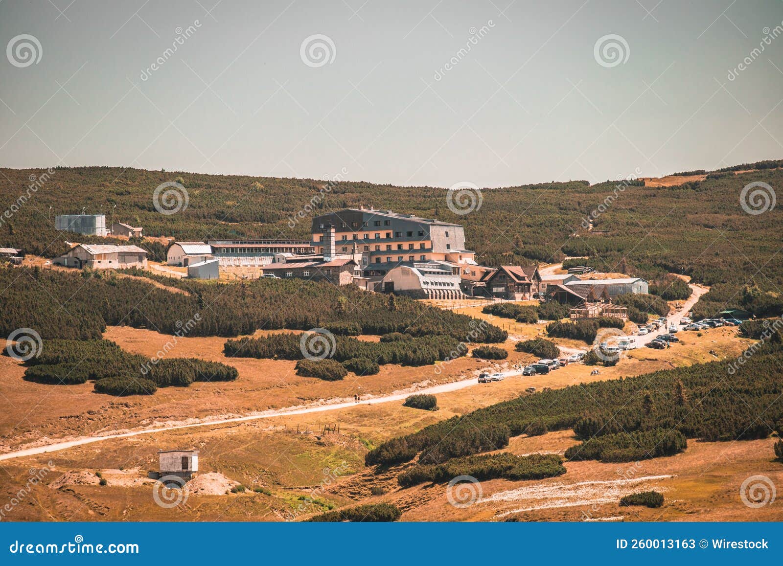 Aerial View of Transbucegi, Romania Stock Image - Image of village ...