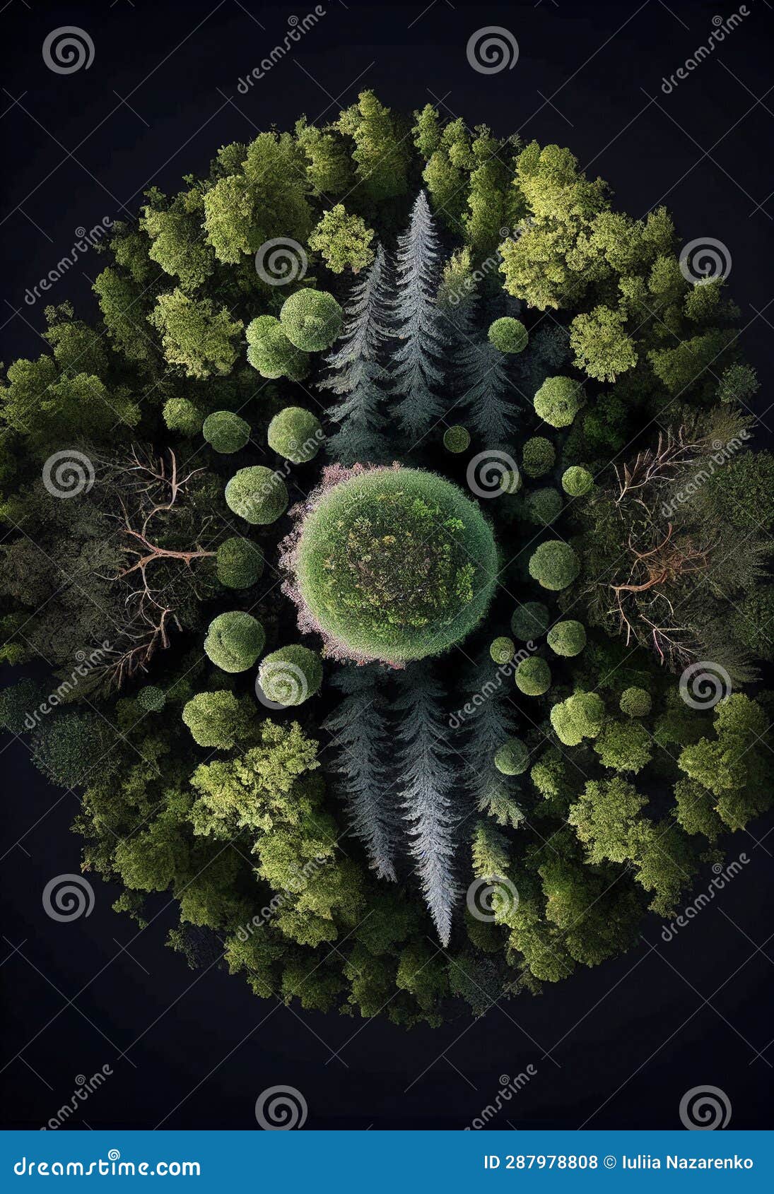 Aerial View of Trees in Circular Pattern. AI Generated Stock Photo ...