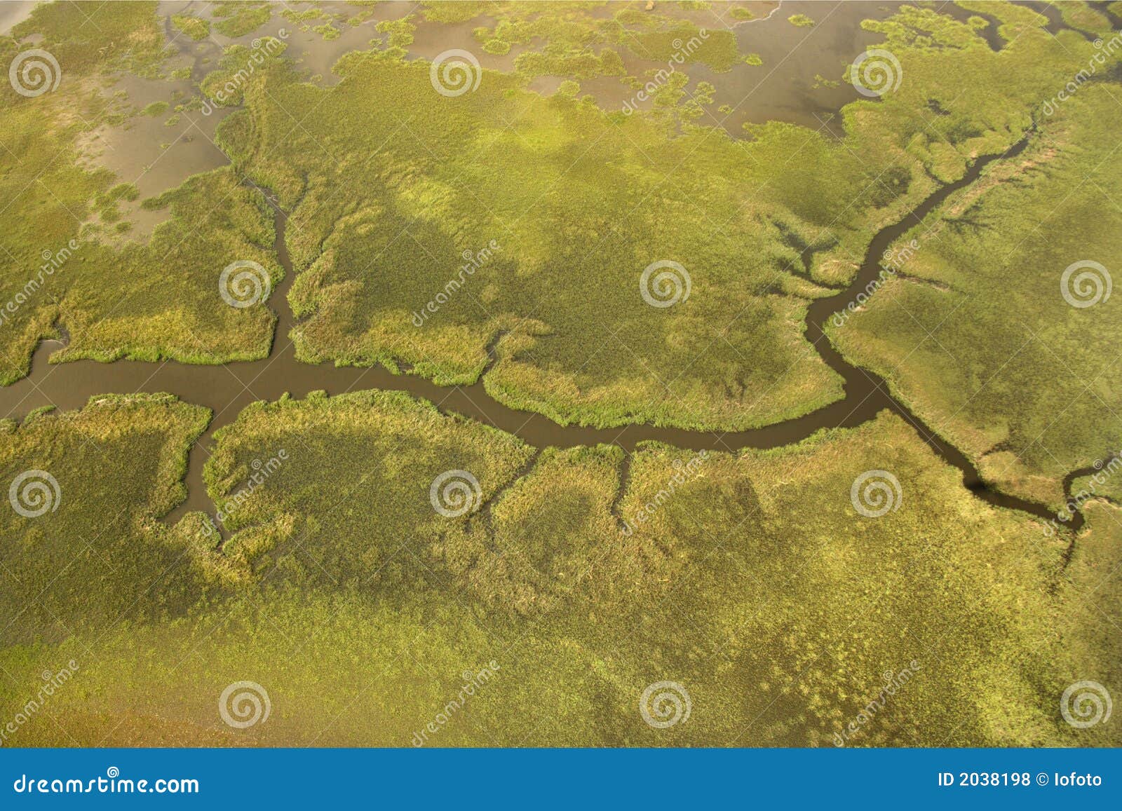 Aerial view of tributary. stock photo. Image of color - 2038198