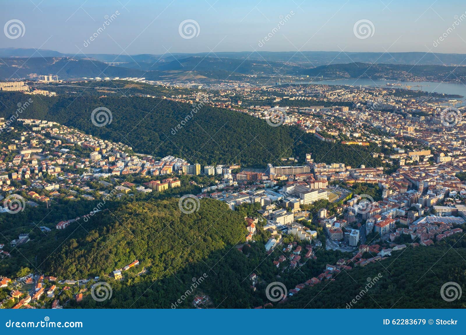 Aerial view on Trieste stock image. Image of elevated - 62283679