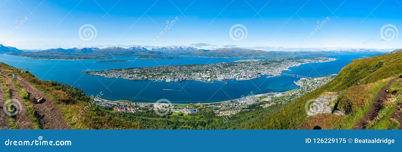 Aerial View of Tromso, Norway Stock Image - Image of norway, fiord ...