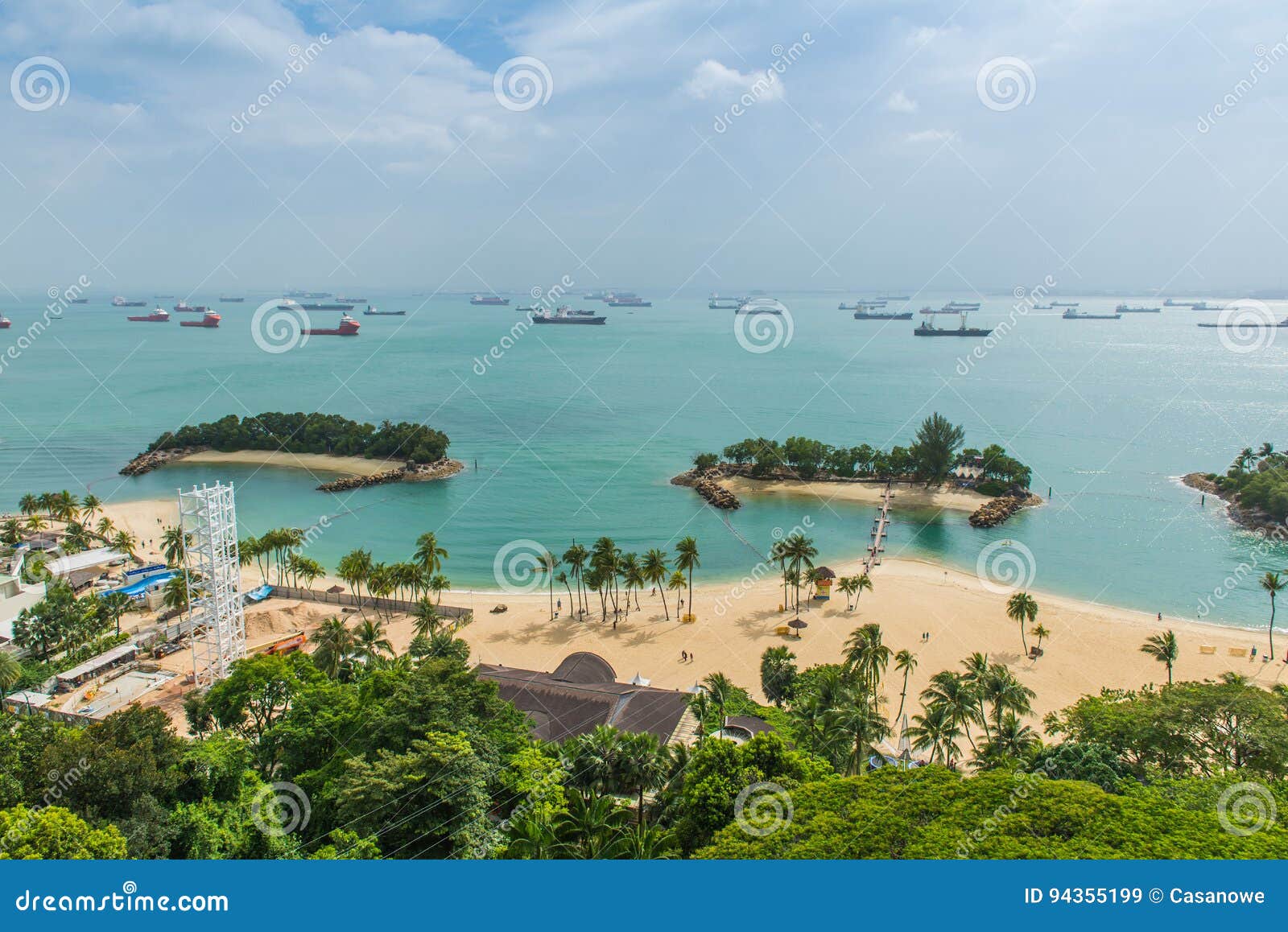 Aerial View of Tropical Beach in Sentosa Island Stock Image - Image of ...