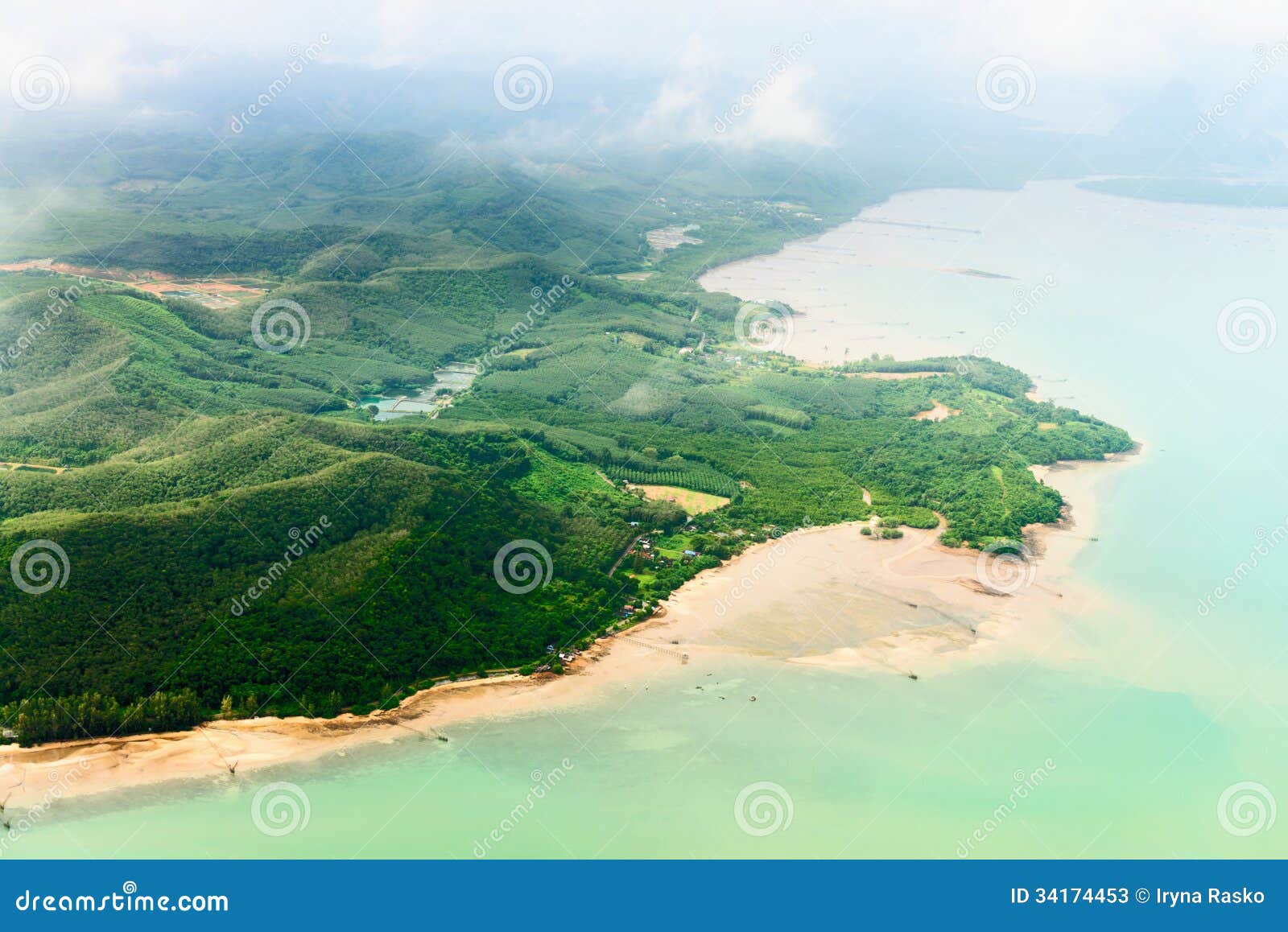 Aerial View of the Tropical Shore Stock Image - Image of coast, forest ...