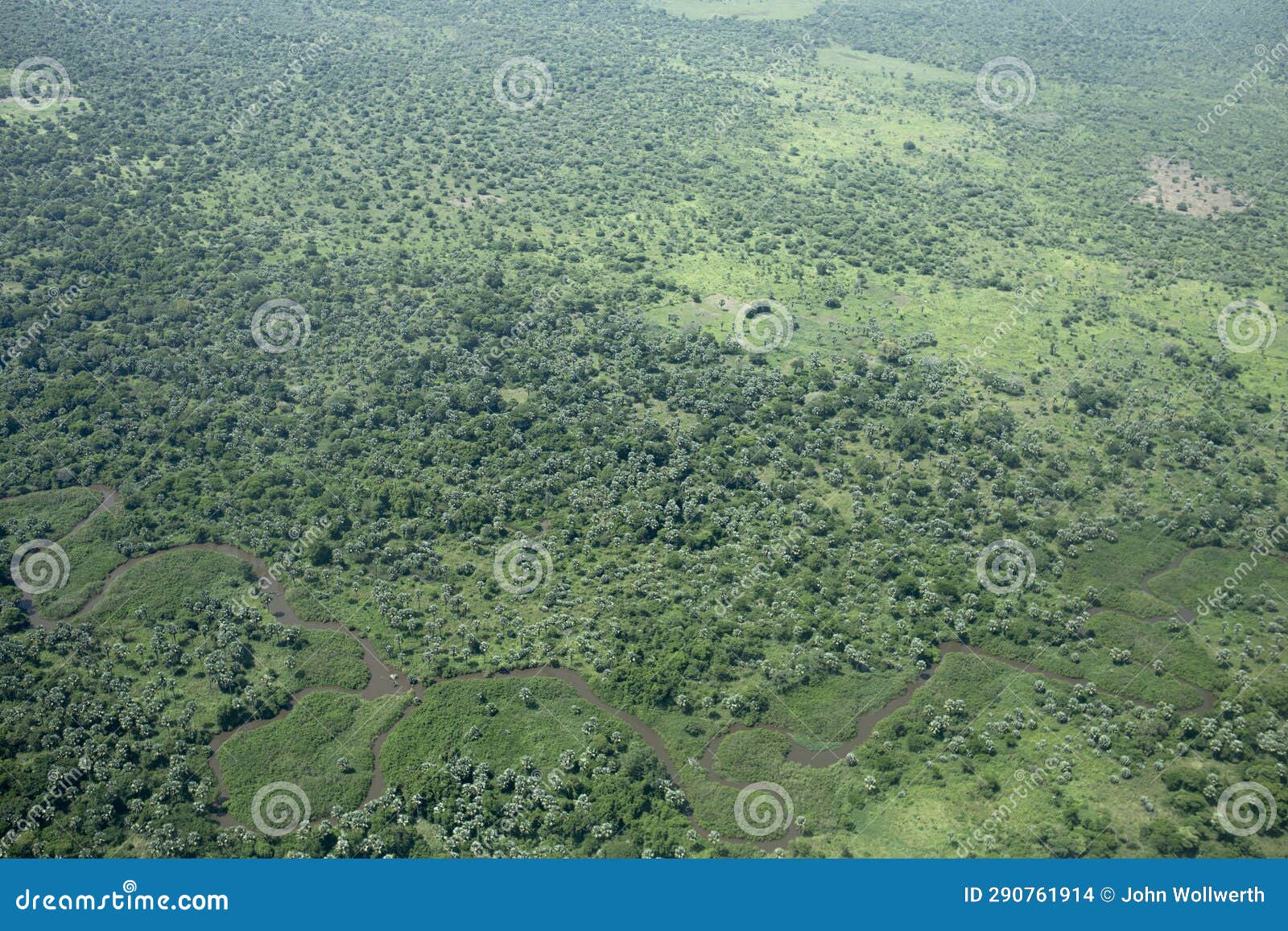 Aerial View of the Tropical Wilderness of South Sudan Stock Photo ...
