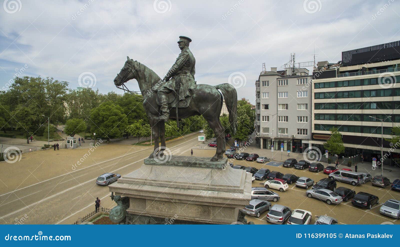 Aerial View of the Tsar Liberator Monument, May 1 2018, Sofia, Bulgaria ...