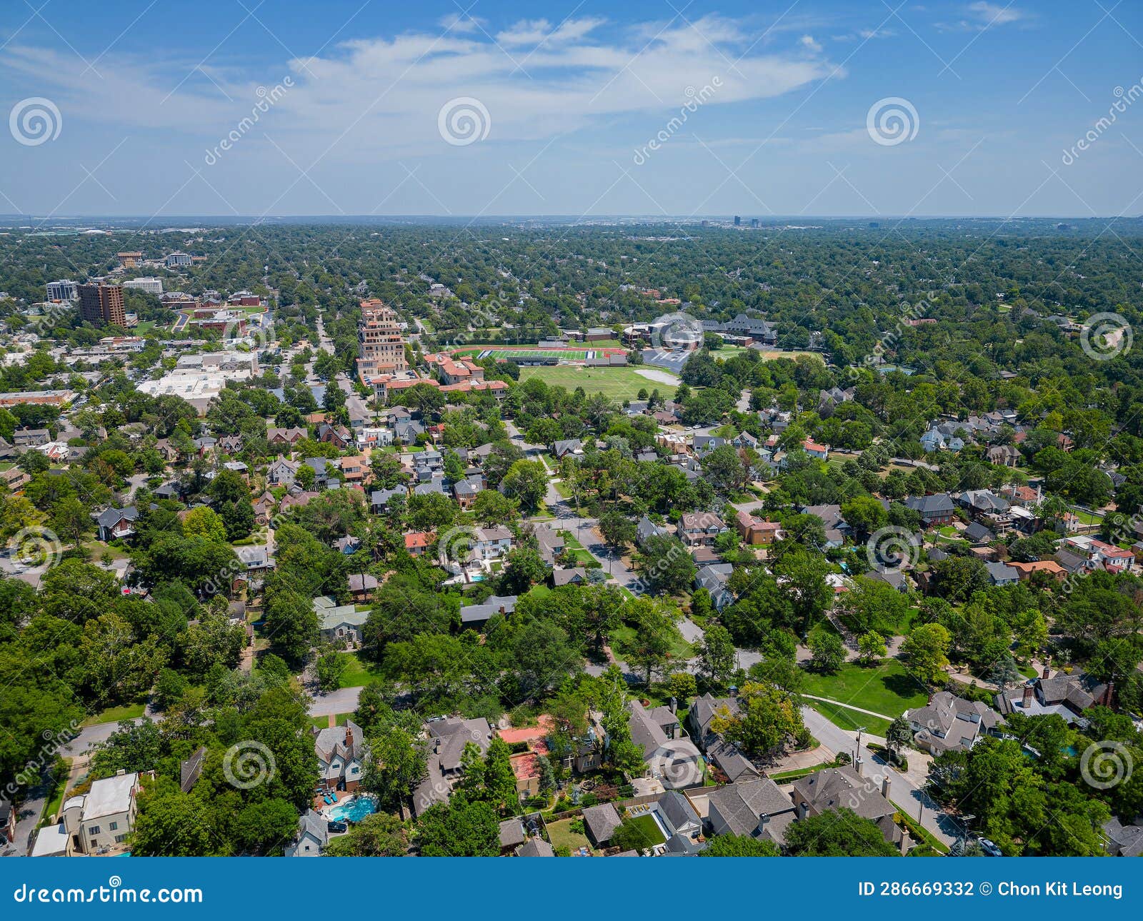 Aerial View of the Tulsa Cityscape Stock Photo - Image of downtown ...