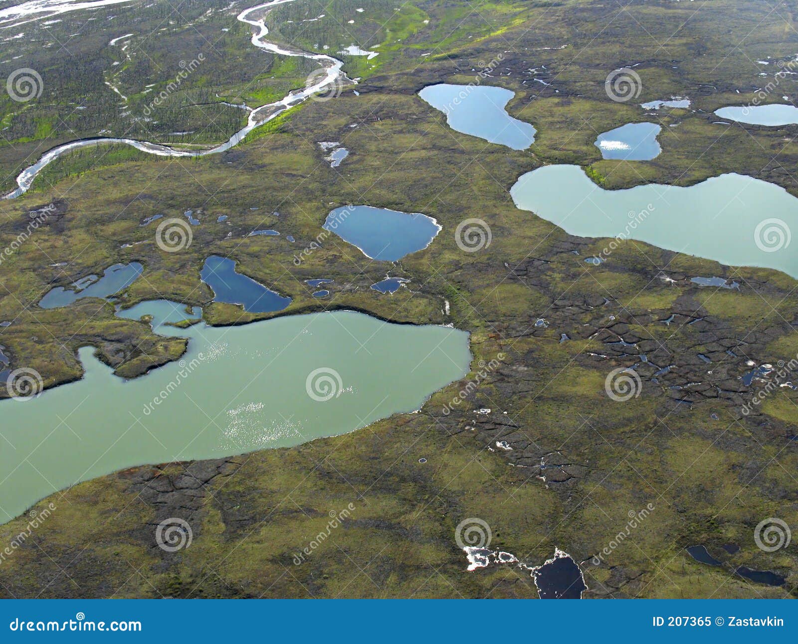 Aerial View on Tundra Landscape Stock Image - Image of flora, tree: 207365