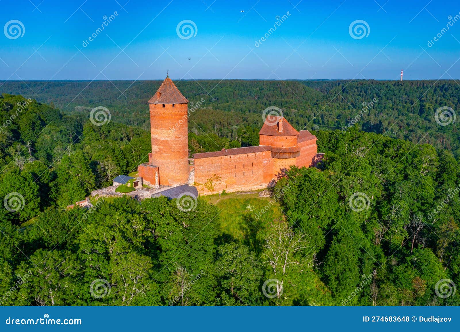 Aerial View of the Turaida Castle in Latvia Stock Photo - Image of ...