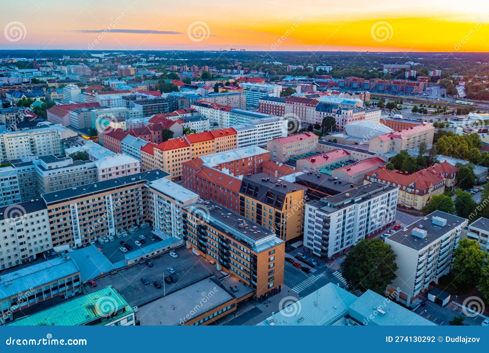 Aerial View of Turku, Finland Stock Photo - Image of cityscape, sunset ...