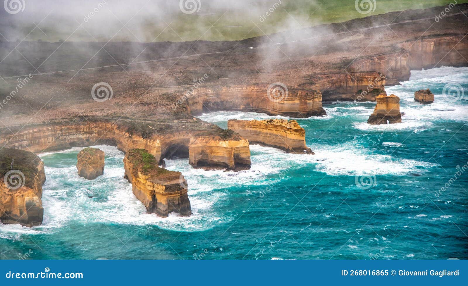 Aerial View of the Twelve Apostles Limestone Stacks, Australia Stock ...