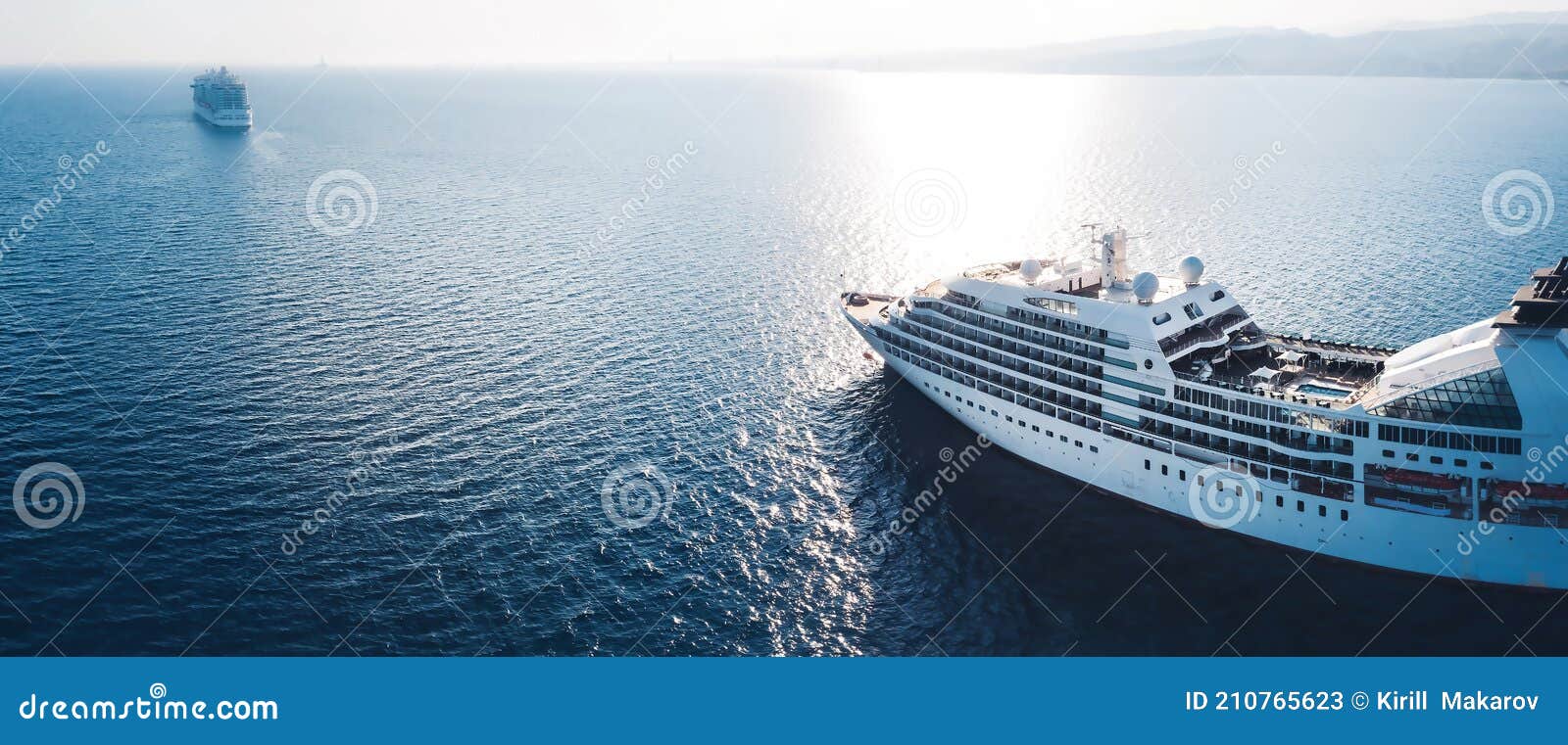Aerial View of Two Cruise Ships at Sea Editorial Stock Photo - Image of ...