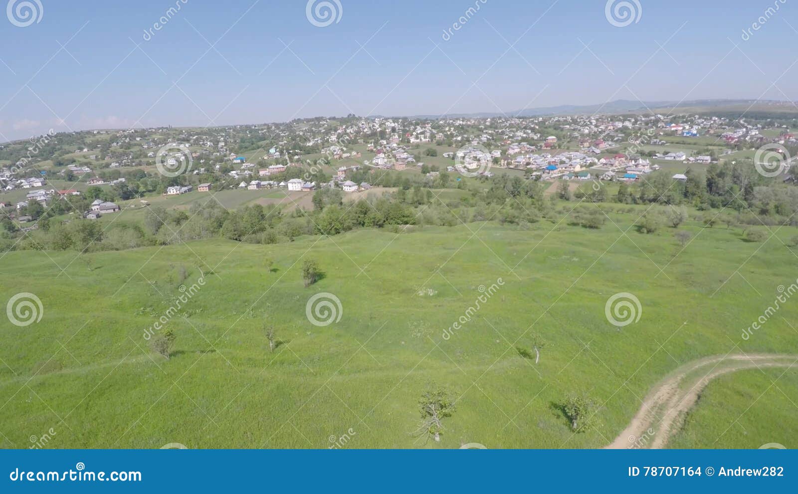 Aerial View of the Ukraine Small Town. Drone View. Stock Photo - Image ...