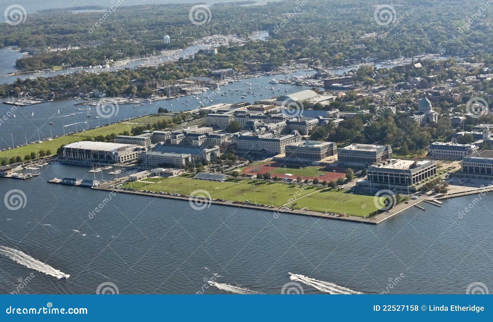 Aerial View of US Naval Academy Stock Photo - Image of sunny, annapolis ...