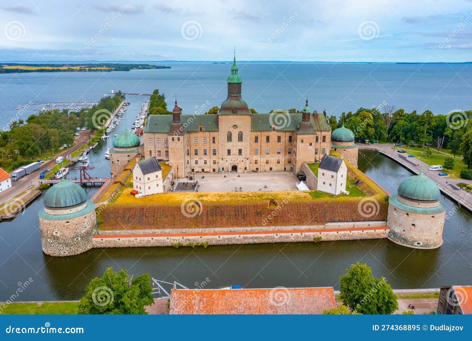 Aerial View of Vadstena Castle in Sweden Stock Image - Image of tourist ...