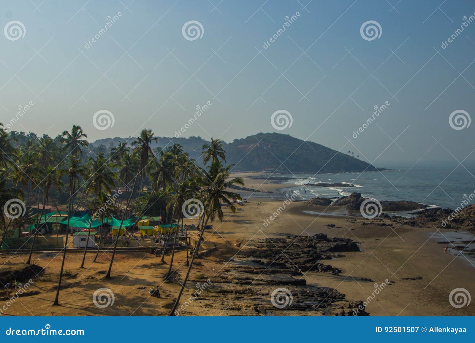 Aerial View of Vagator Beach in North Goa, India Stock Image - Image of ...