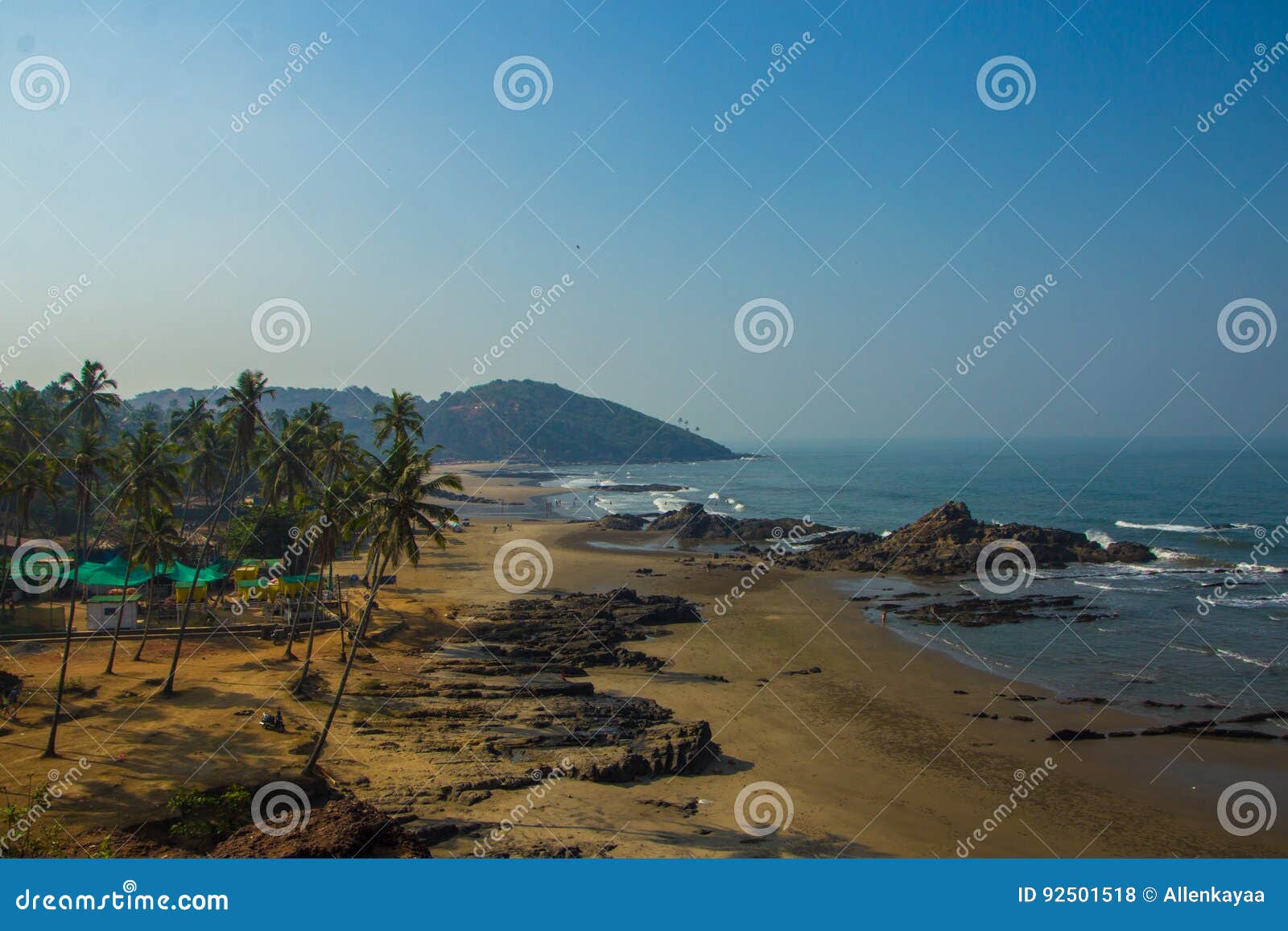 Aerial View of Vagator Beach in North Goa, India Stock Photo - Image of ...