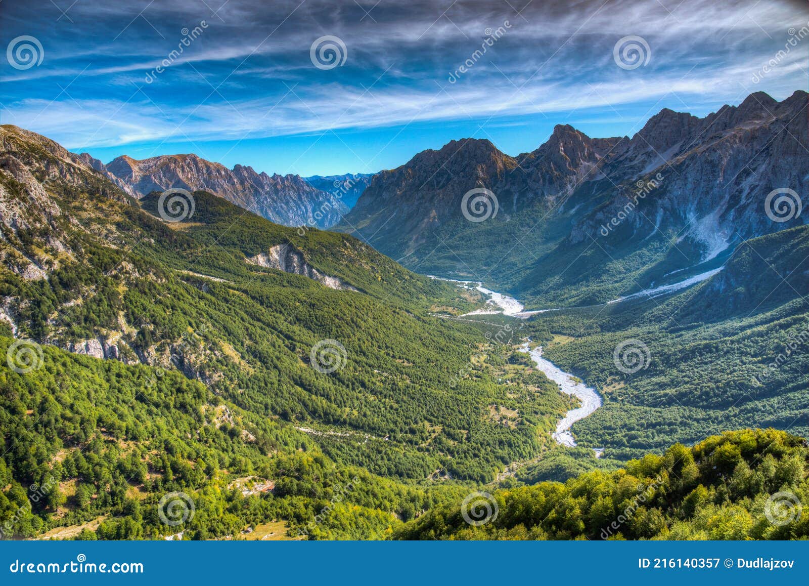 Aerial View of Valbona Valley in Albania Stock Image - Image of popular ...