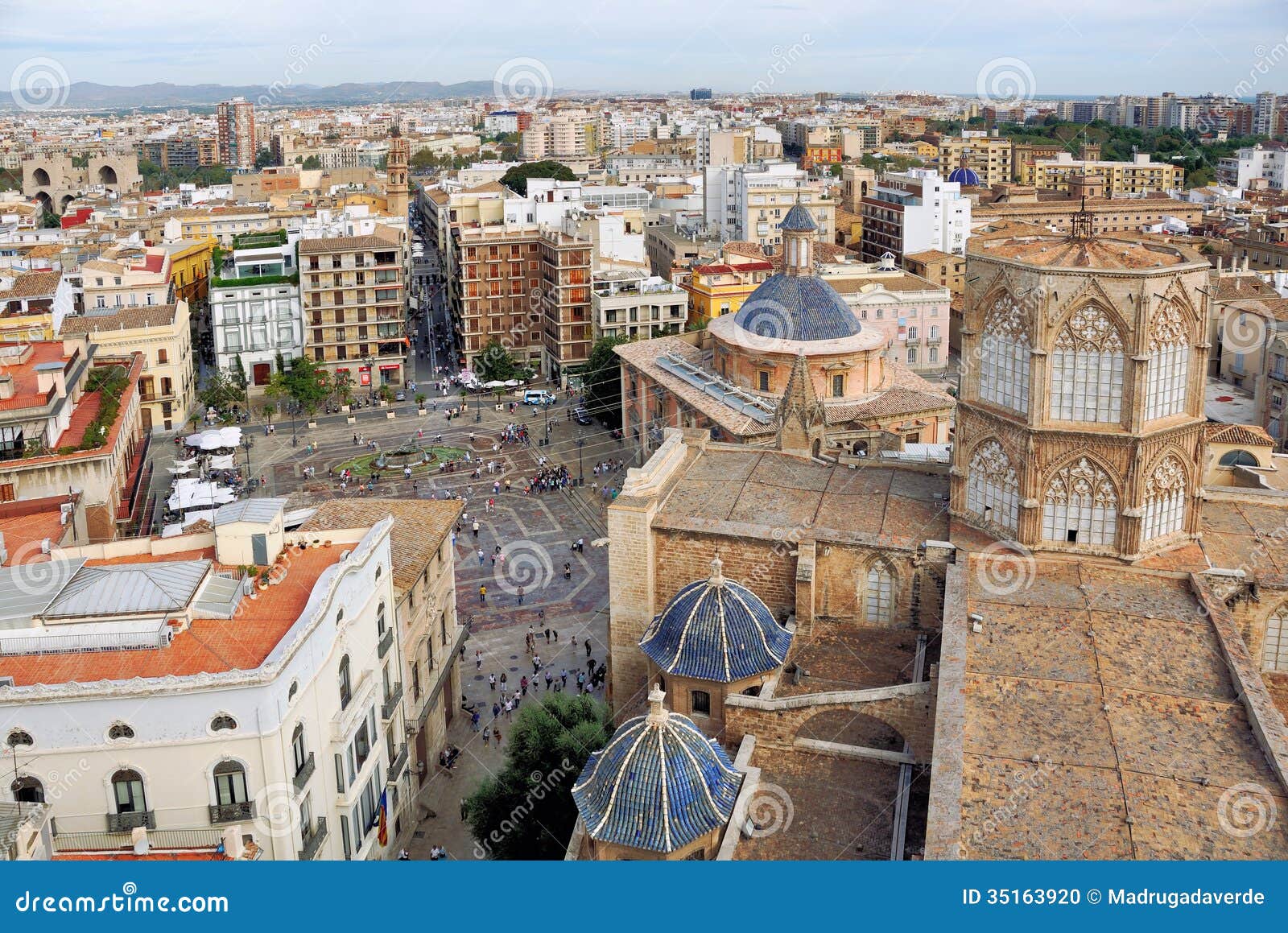 Aerial view of Valencia stock photo. Image of europe - 35163920