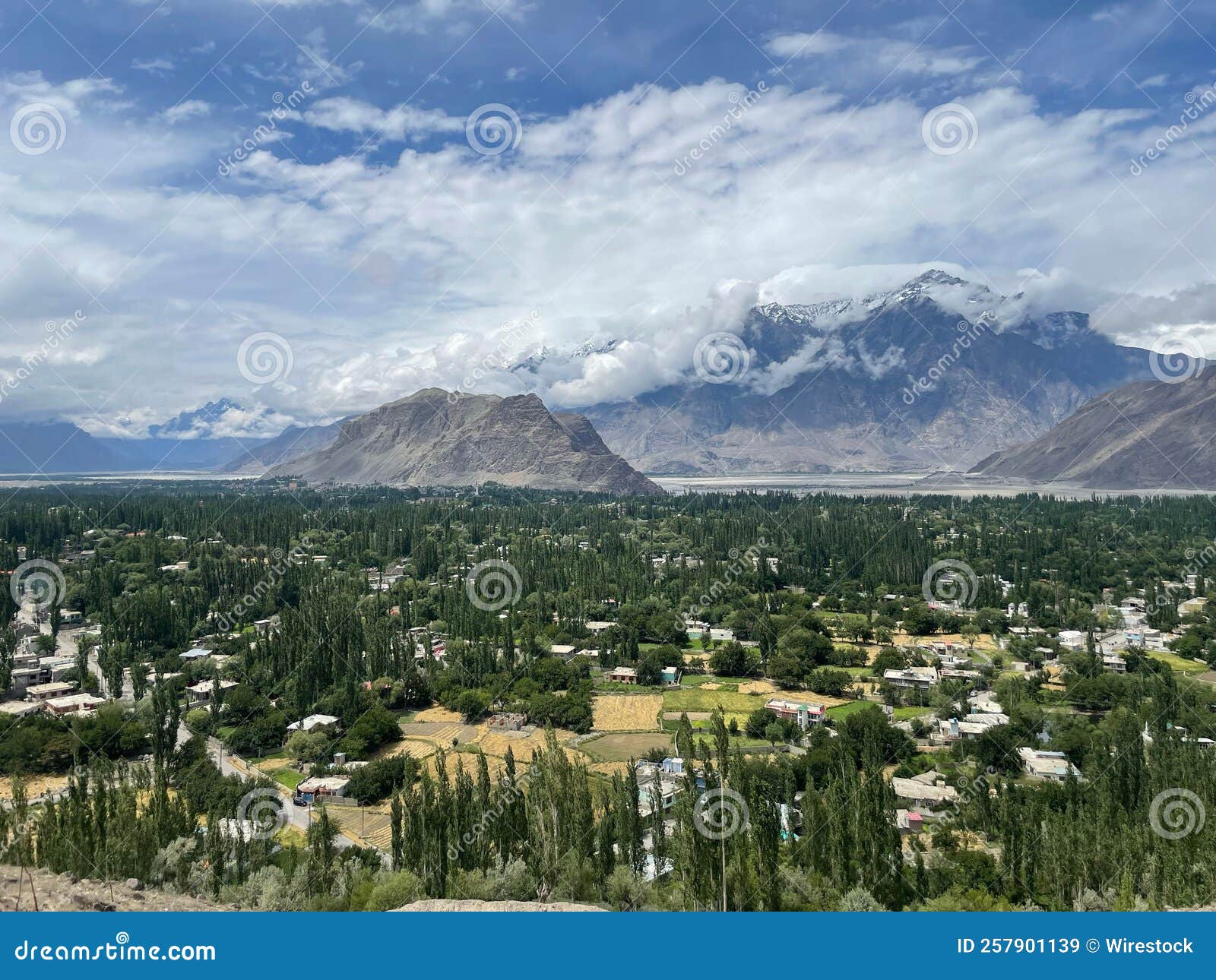 Aerial view of a valley stock image. Image of panorama - 257901139