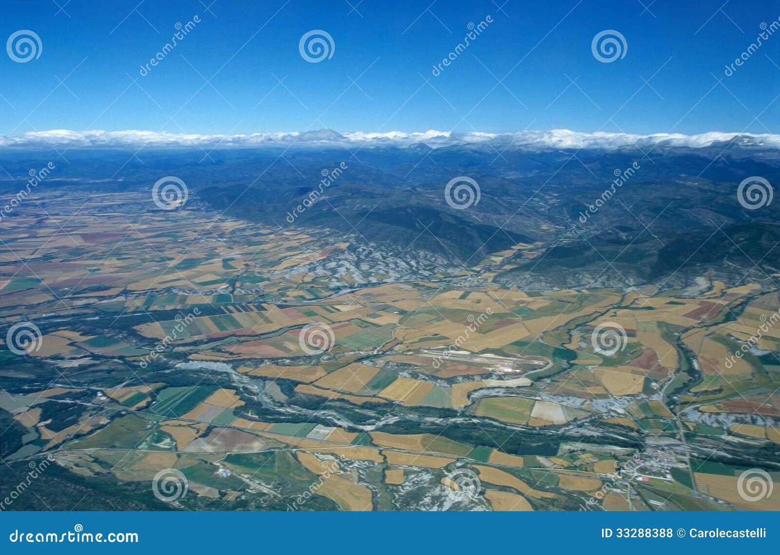 Aerial View of Valley of Rio Aragon Stock Photo - Image of landscape ...
