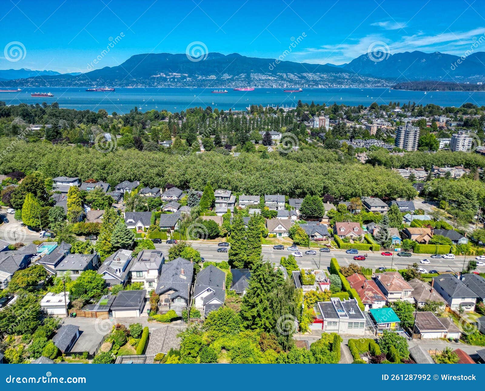 Aerial View of Vancouver North Shore Stock Photo - Image of building ...