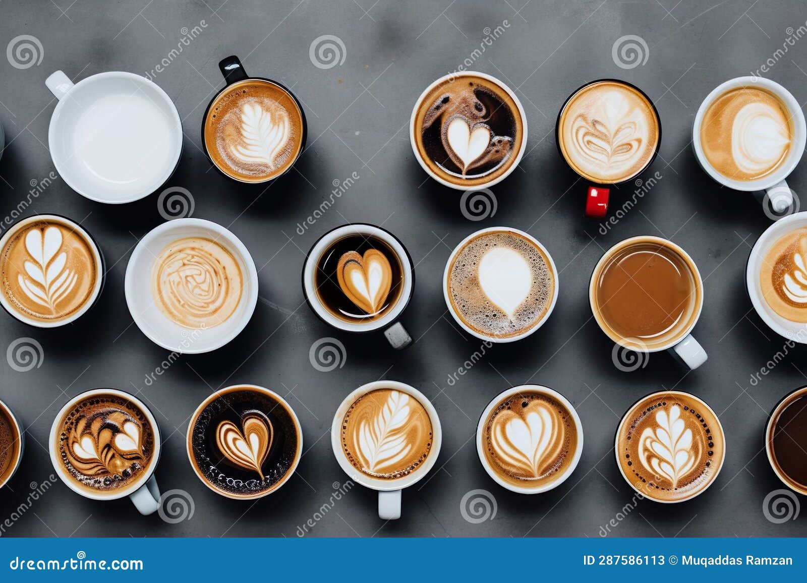 Aerial View of Various Coffee Cups Stock Image - Image of design, event ...