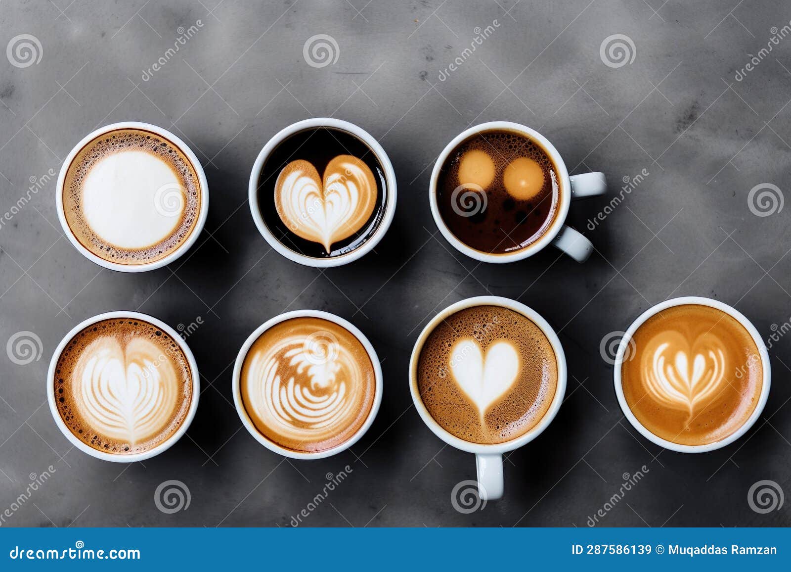 Aerial View of Various Coffee Cups Stock Illustration - Illustration of ...