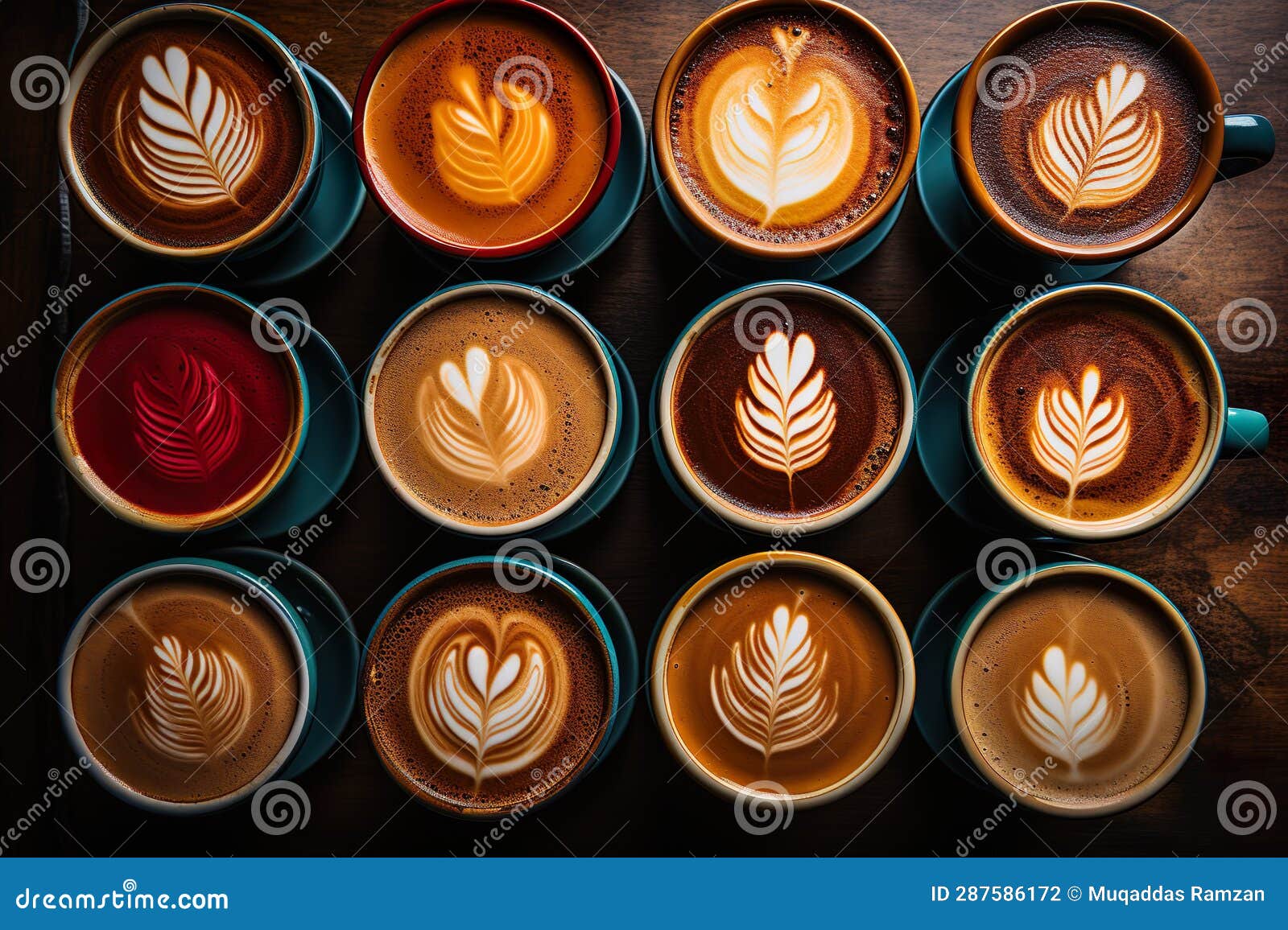 Aerial View of Various Coffee Cups Stock Photo - Image of produce, cups ...