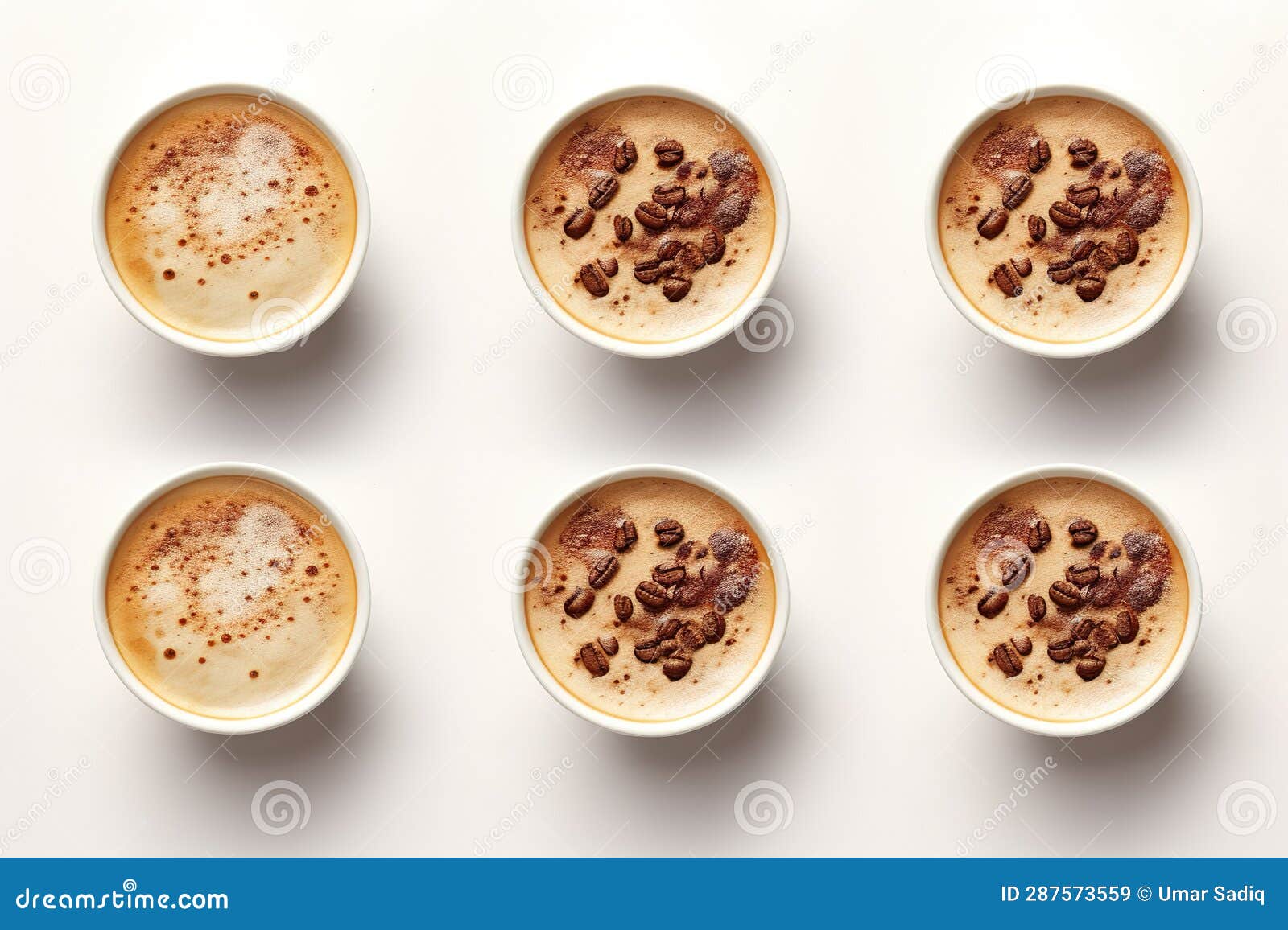 Aerial View of Various Coffee Cups Ai Generated Stock Image - Image of ...