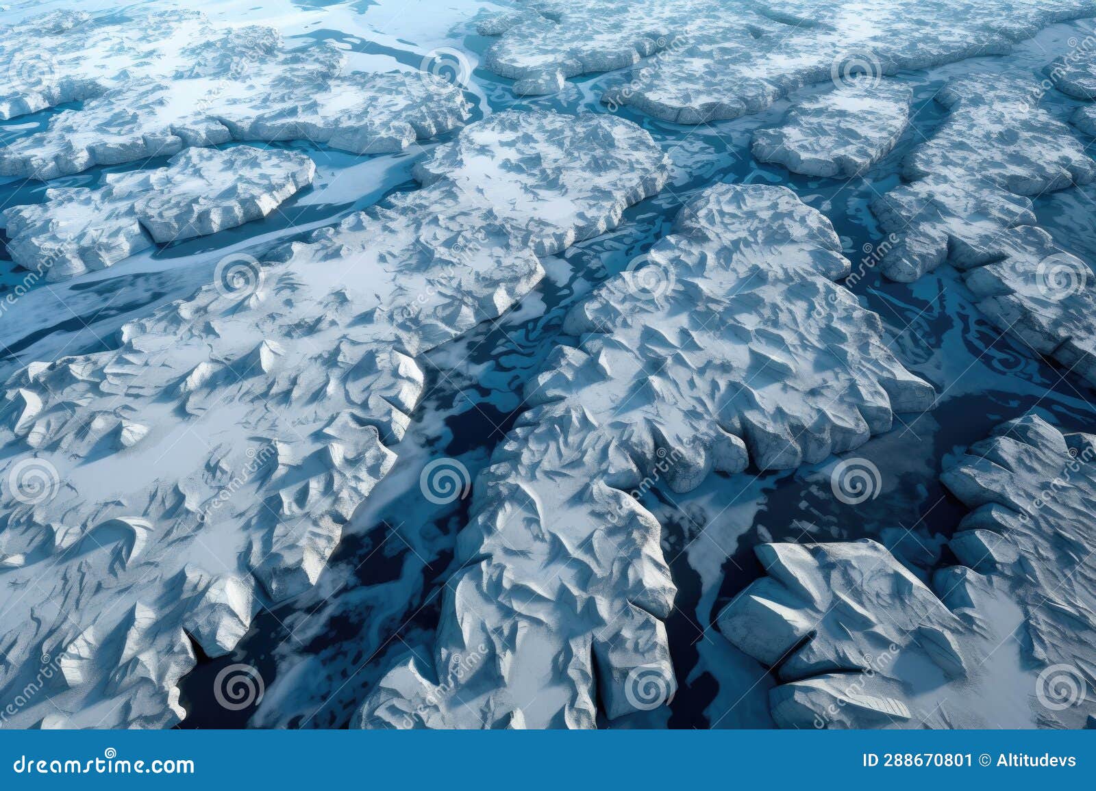 Aerial View of Vast Ice Sheet with Unique Textures Stock Image - Image ...