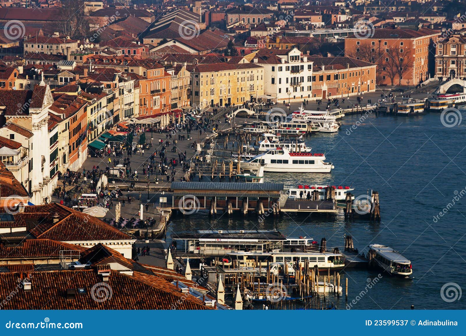 Venice City Grand Canal And Houses Aerial Drone View, Venice Island ...