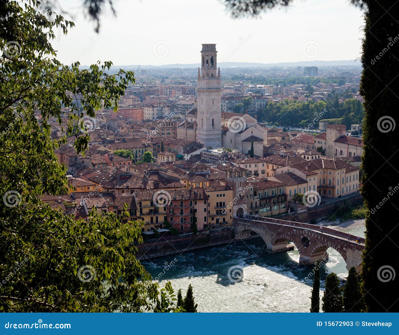 Aerial view of Verona stock image. Image of renaissance - 15672903
