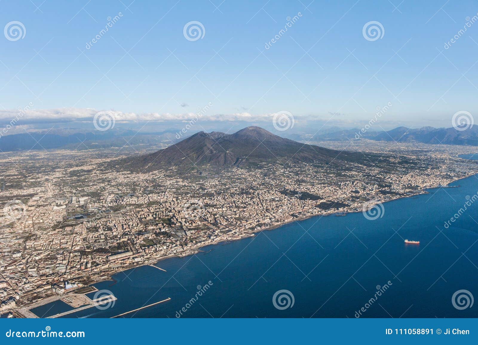 Aerial View of Vesuvius Volcano in Naples Stock Image - Image of ...