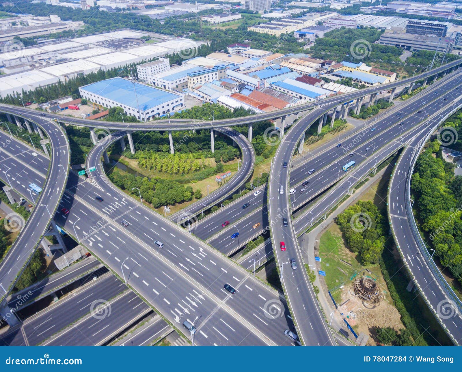 Aerial view of Viaduct stock photo. Image of urban, blue - 78047284