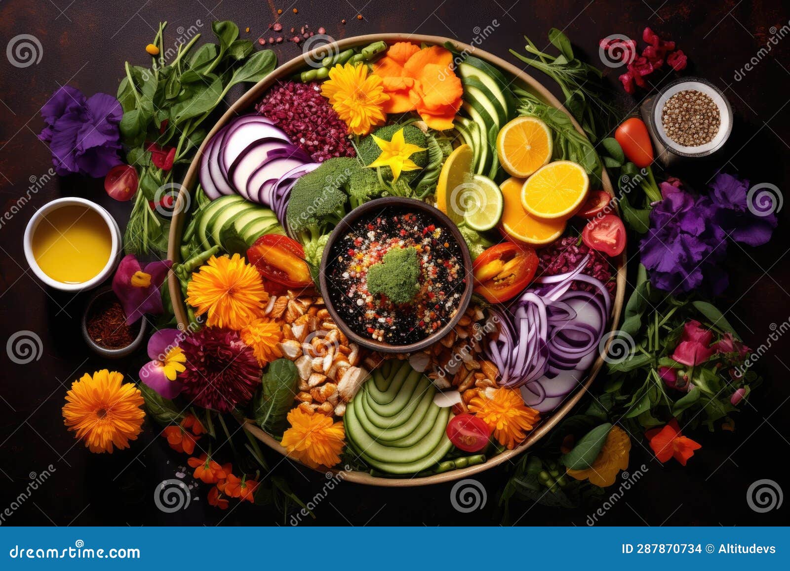 Aerial View of a Vibrant, Well-presented Salad Stock Illustration ...