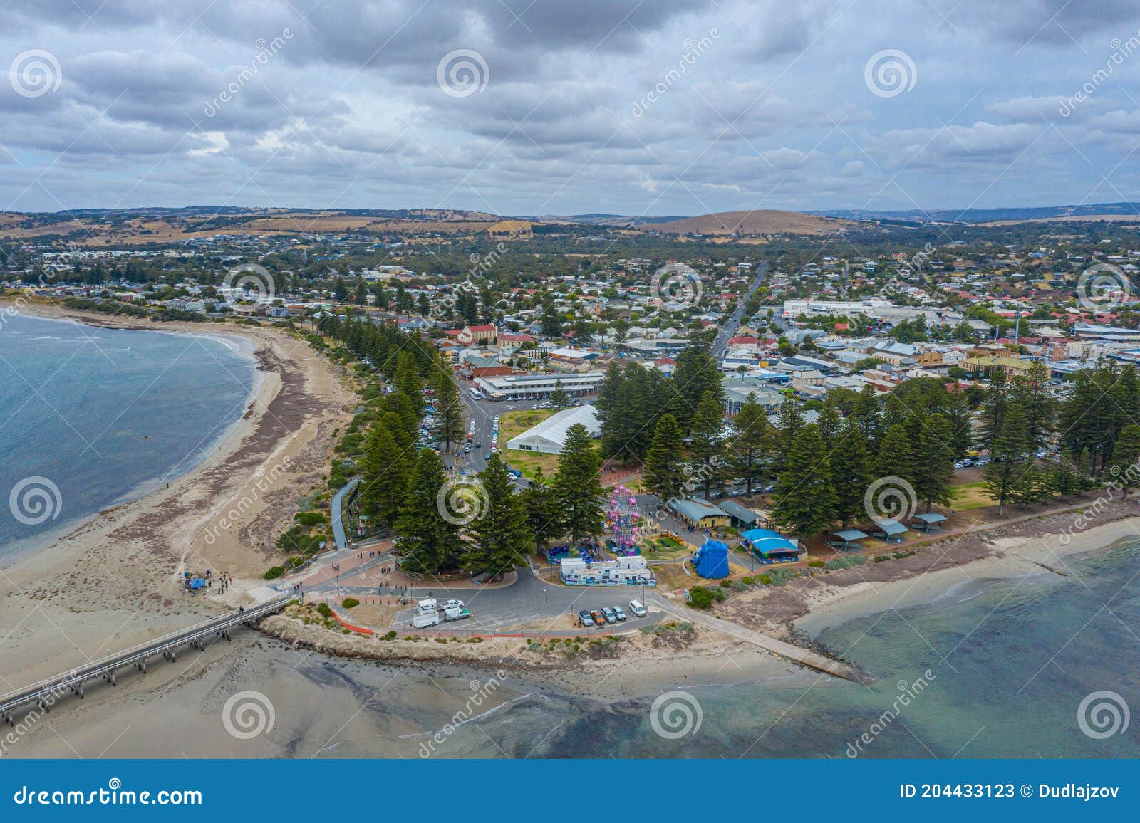 Aerial View of Victor Harbor in Australia Stock Image - Image of street ...