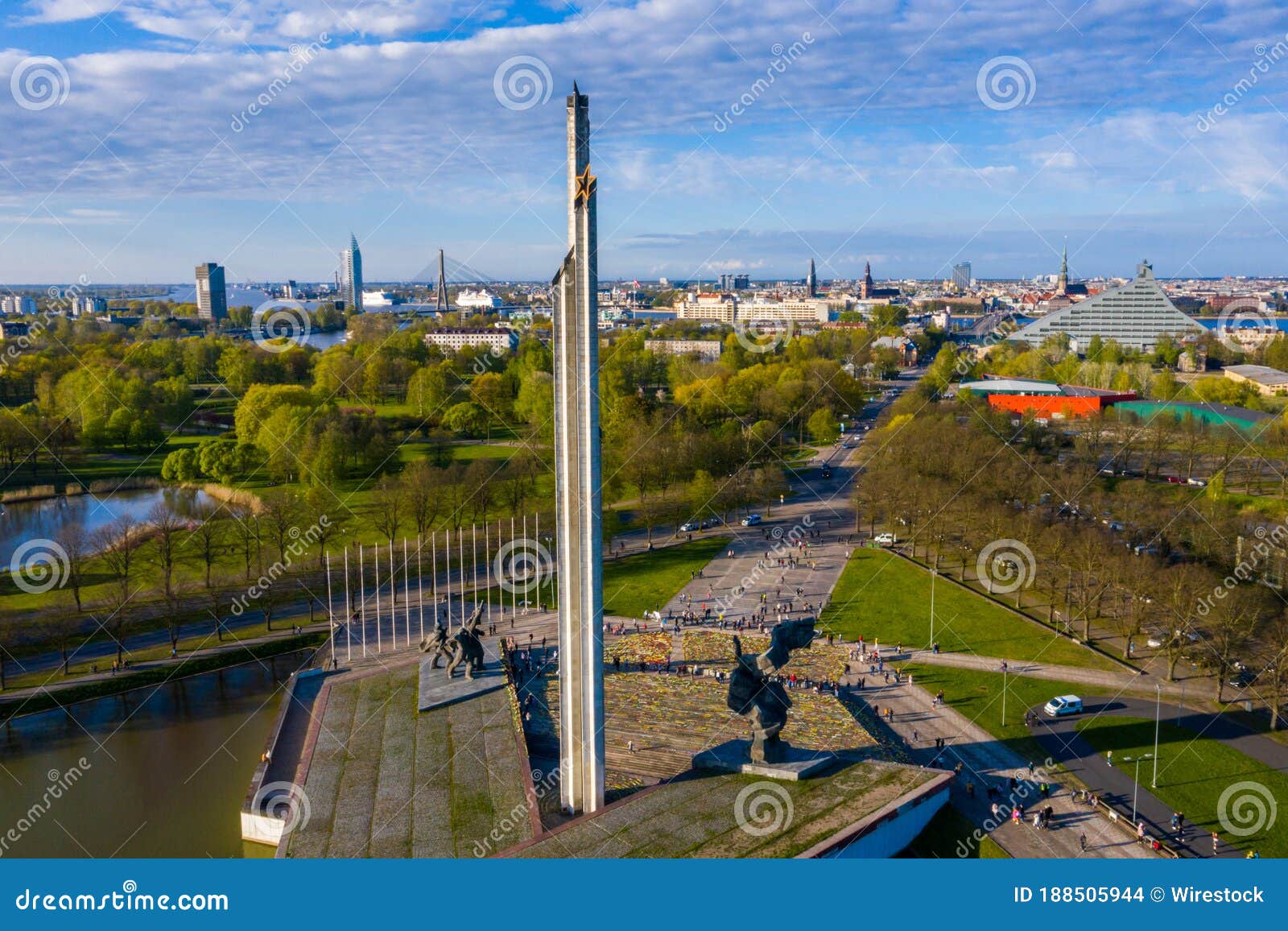 Aerial View of the Victory Park in Riga, Latvia Editorial Stock Image ...
