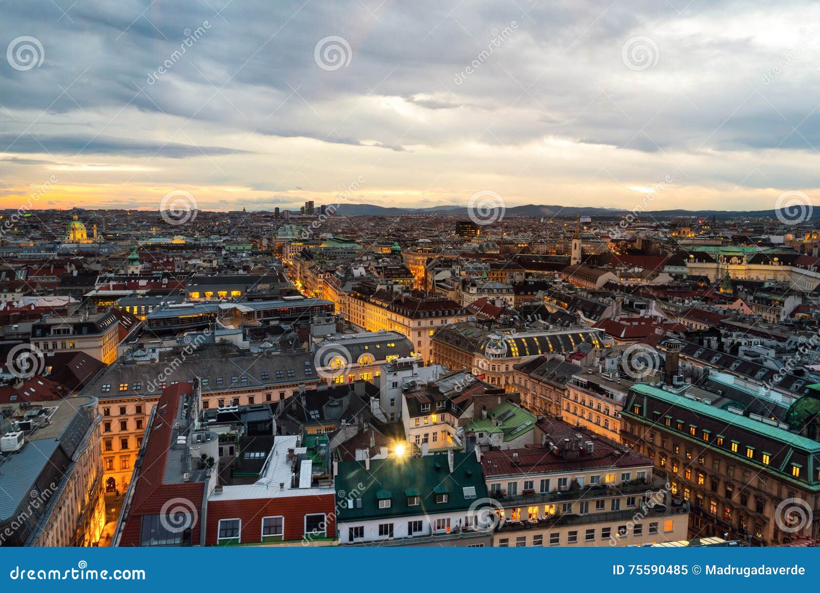 Aerial View of Vienna, Austria Stock Image - Image of exterior ...