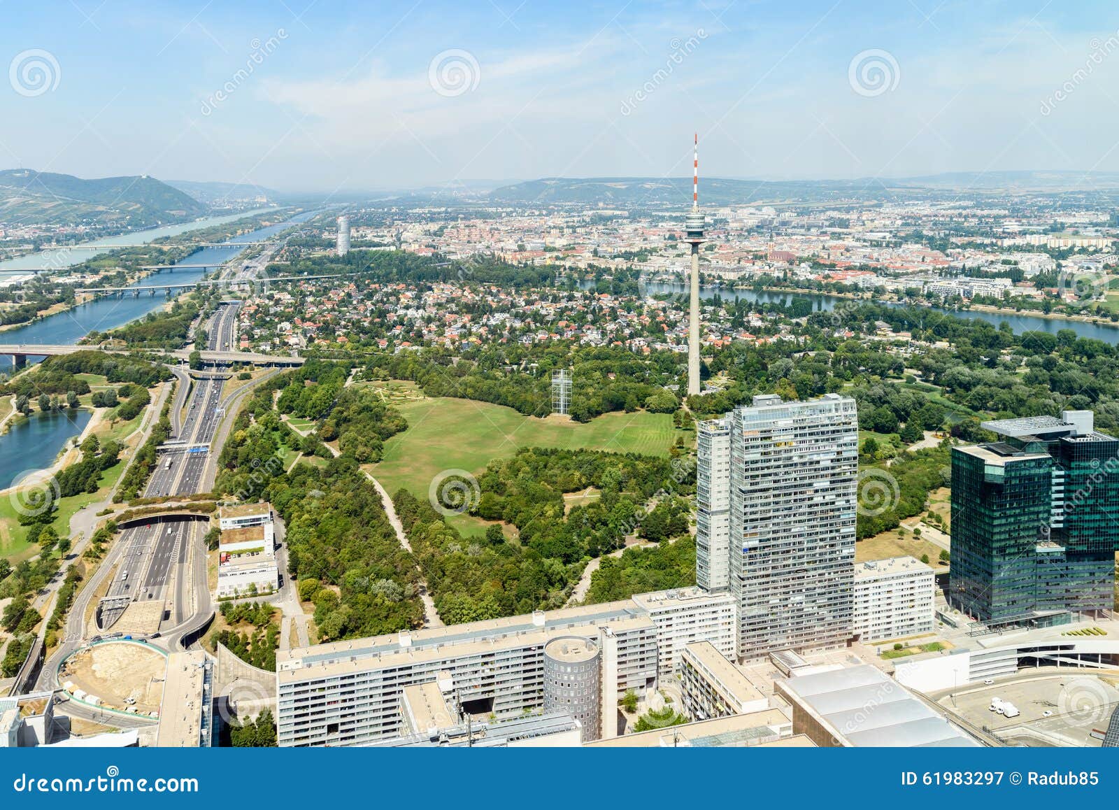 Aerial View of Vienna City stock image. Image of apartment - 61983297