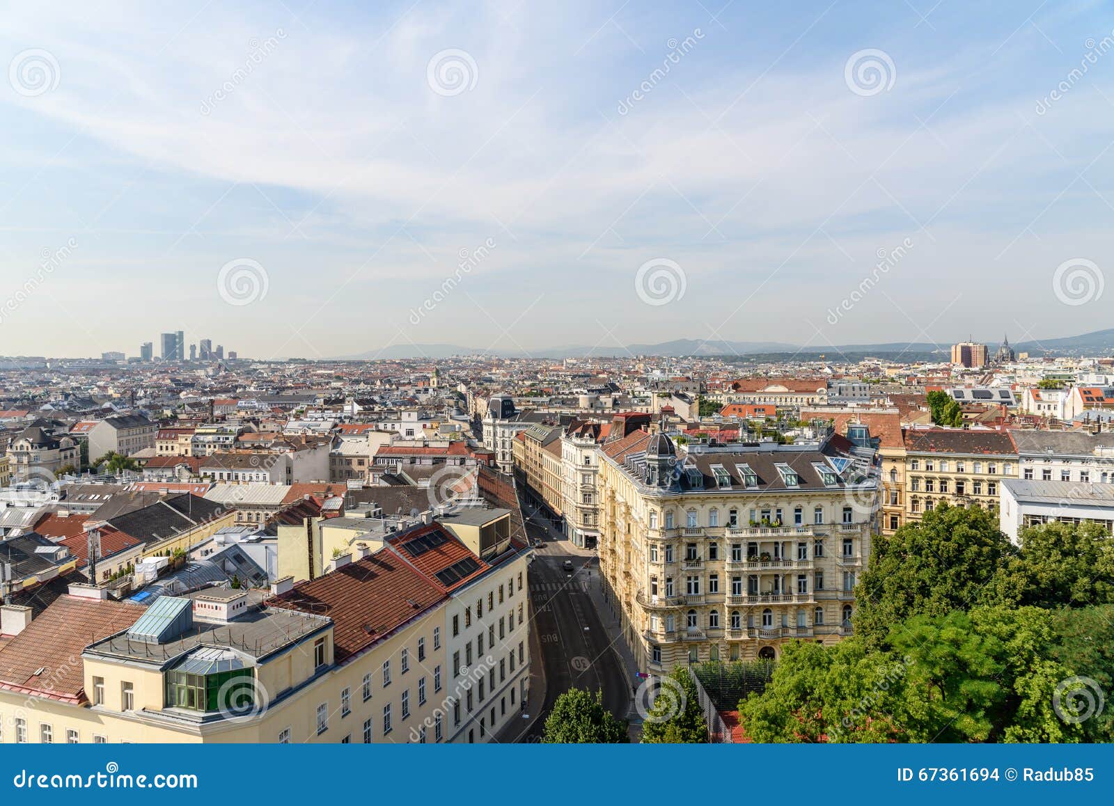 Aerial View of Vienna Skyline Stock Photo - Image of european ...
