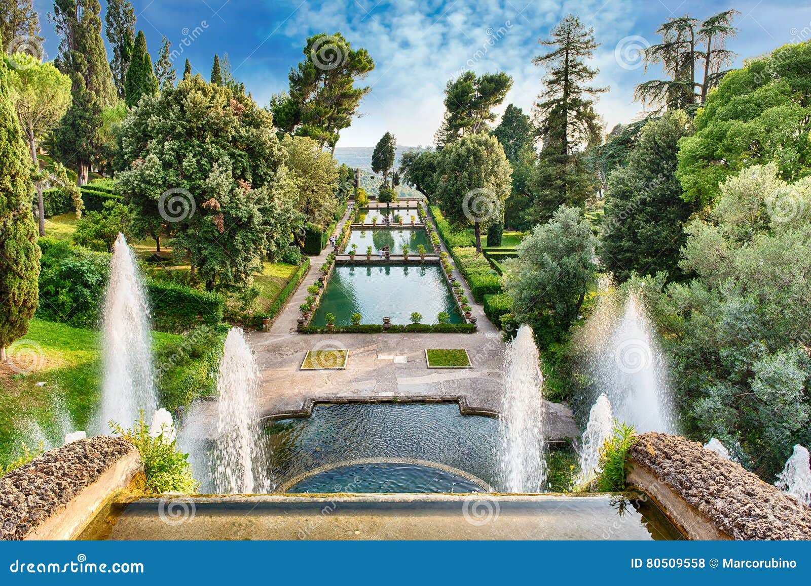 Aerial View of Villa D Este, Tivoli, Italy Stock Photo - Image of ...