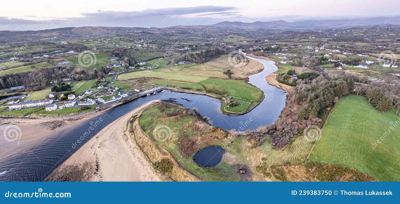 Aerial View of the Village Inver in County Donegal - Ireland. Stock ... Aerial View of the Village Inver in County Donegal - Ireland. Stock ...