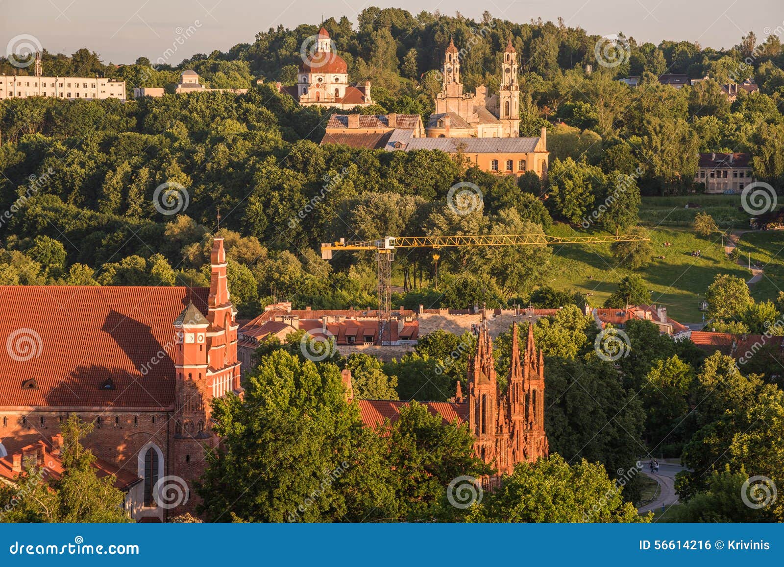 Aerial View of Vilnius, Lithuania Stock Photo - Image of evening ...