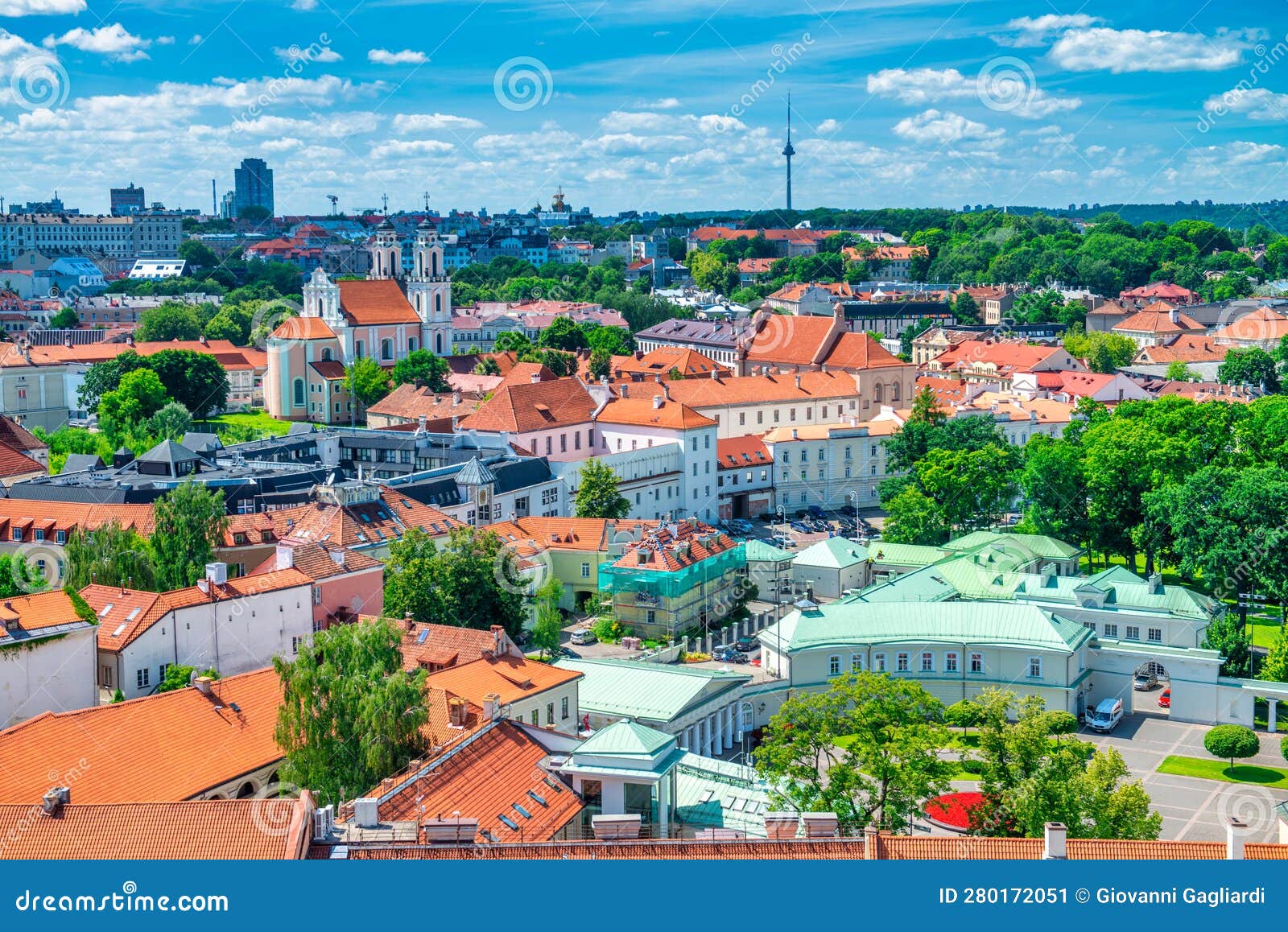 Aerial View of Vilnius Skyline, Lithuania Stock Image - Image of ...