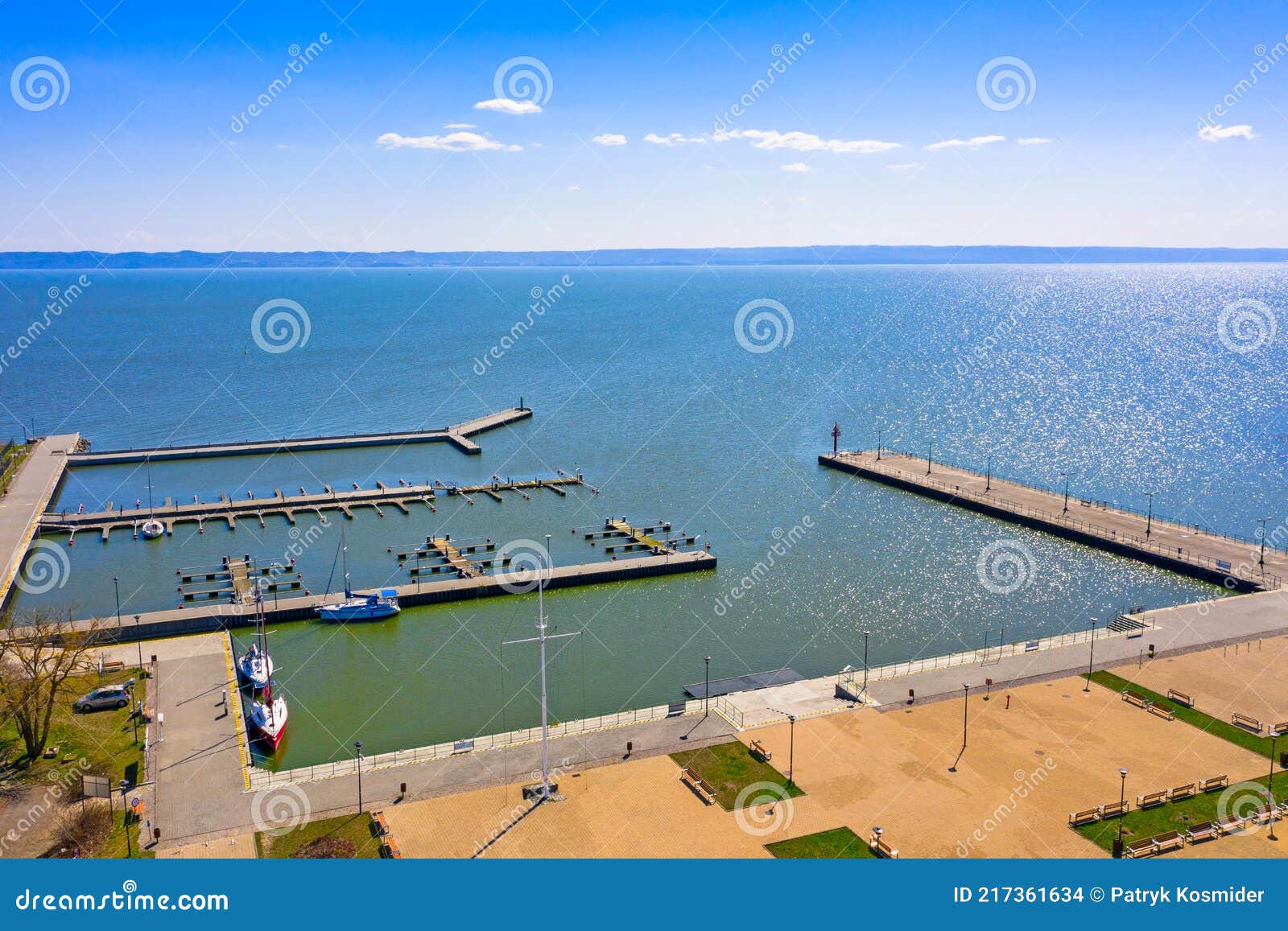 Aerial View of the Vistula Lagoon and the Vistula Spit. Poland Stock ...