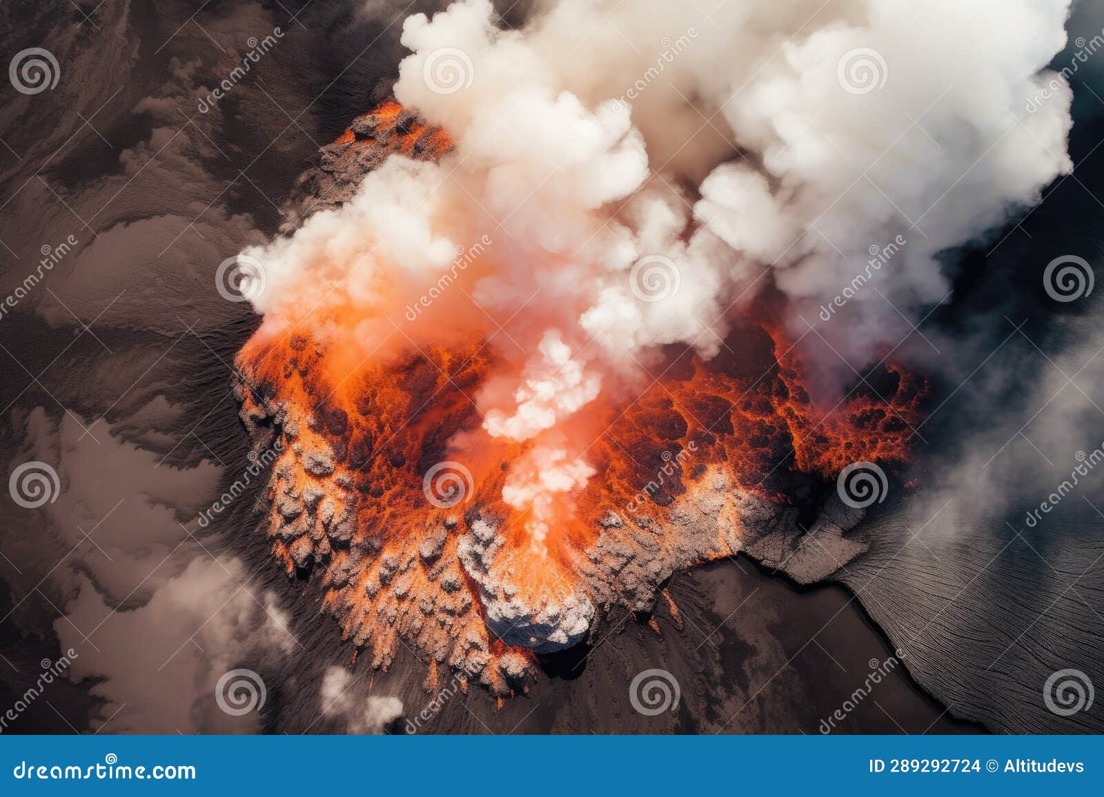 Aerial View of Volcanic Eruption Stock Photo - Image of volcano ...