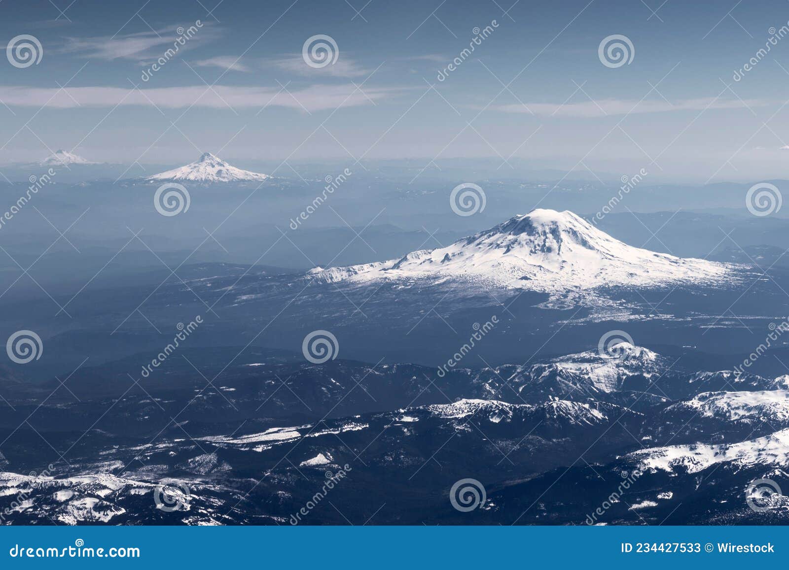 Aerial View of the Volcanoes in the Pacific Northwest. Stock Image ...