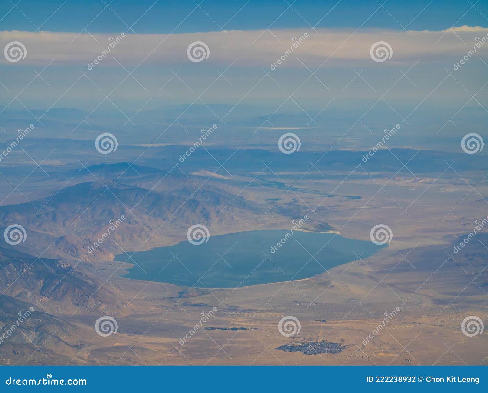 Aerial View of the Walker Lake Stock Photo - Image of clouds, bird ...